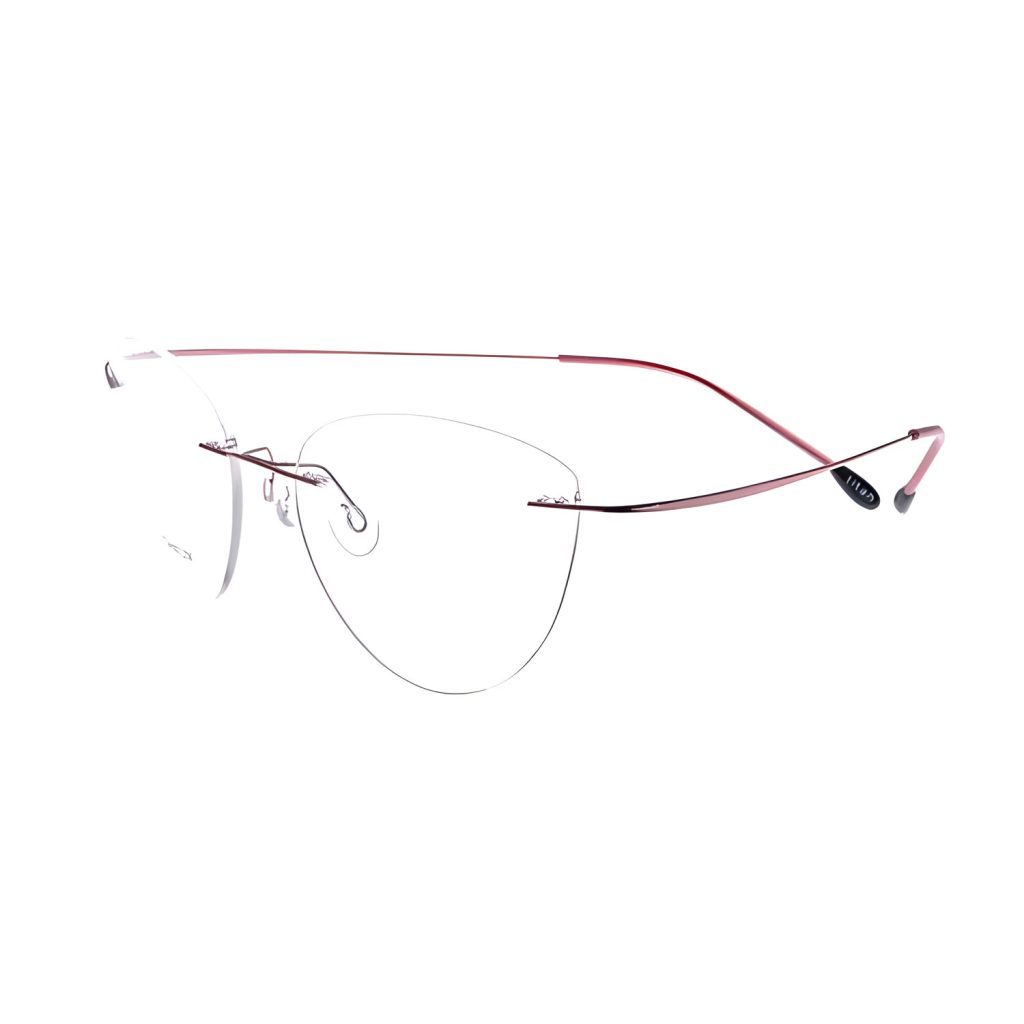 Rimless Cat-Eye Titanium Memory Metal Glasses, Sensual Simplicity