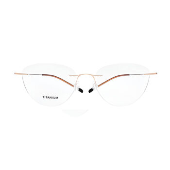 Rimless Cat-Eye Titanium Memory Metal Glasses, Sensual Simplicity