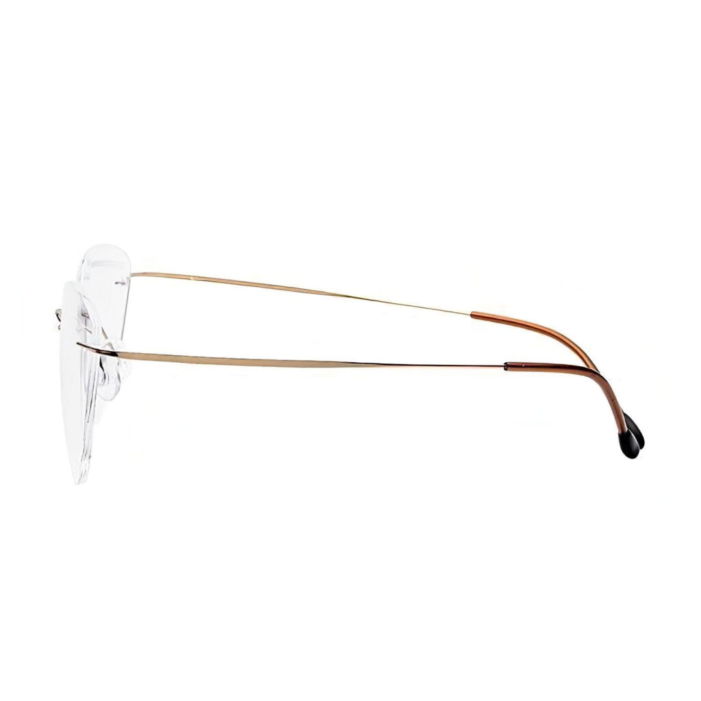 Rimless Cat-Eye Titanium Memory Metal Glasses, Sensual Simplicity