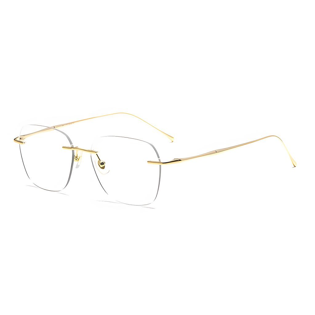 Stylish Titanium Square Aviator Rimless Frames | Titanium Optix