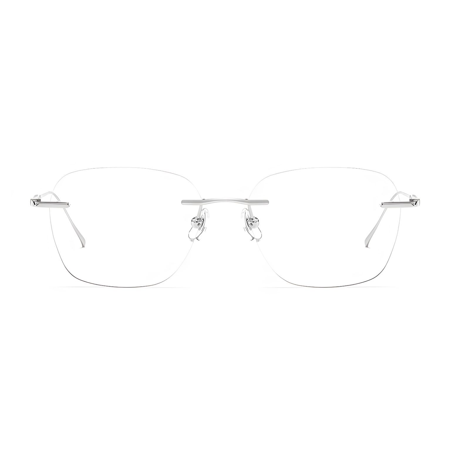 Stylish Titanium Square Aviator Rimless Frames | Titanium Optix